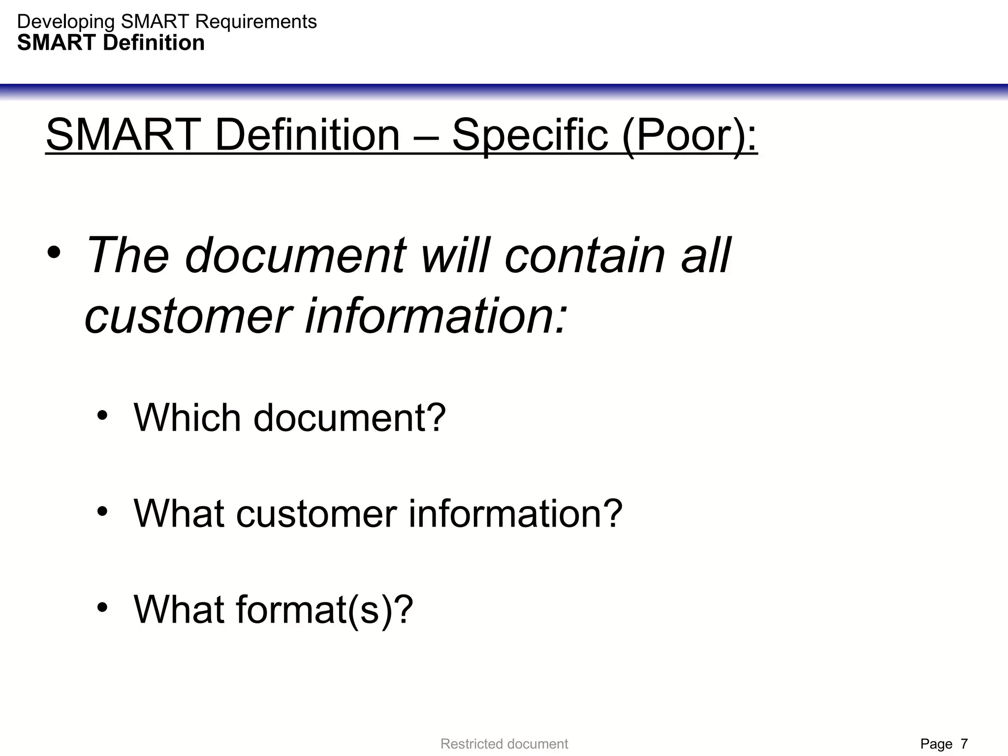 SMART Requirements | PPT