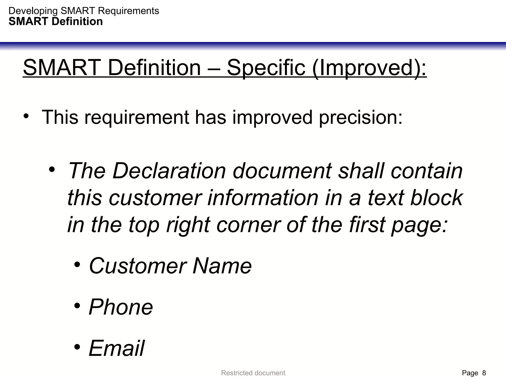 SMART Requirements | PPT