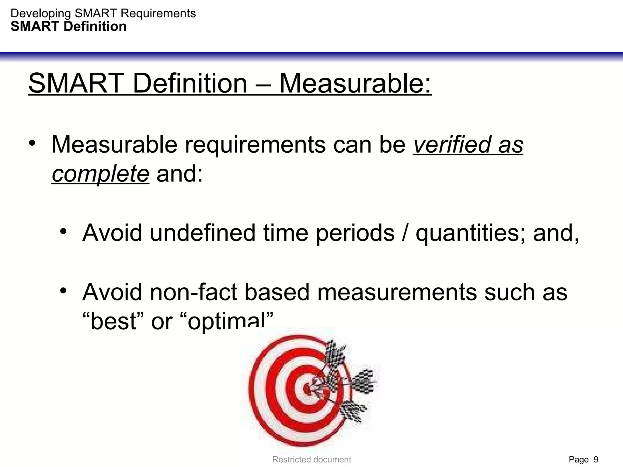 SMART Requirements | PPT