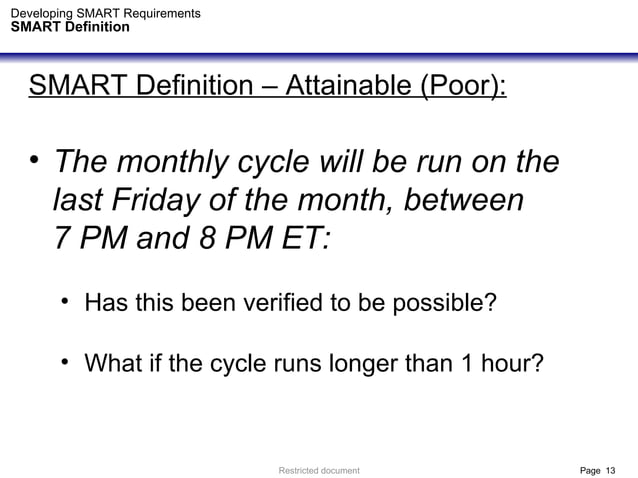 SMART Requirements | PPT