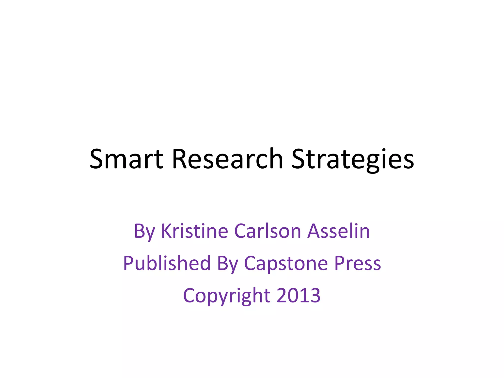 Smart research strategies | PPTX