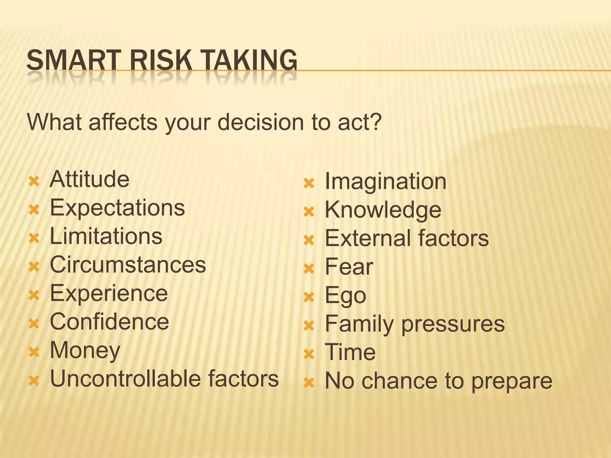 Smart Risk Taking | PPT