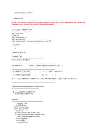 Exadata - Smart Scan Testing | DOCX | Databases | Computer Software and ...
