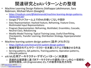 機械学習応用アーキテクチャ・デザインパターン概観 | PPT