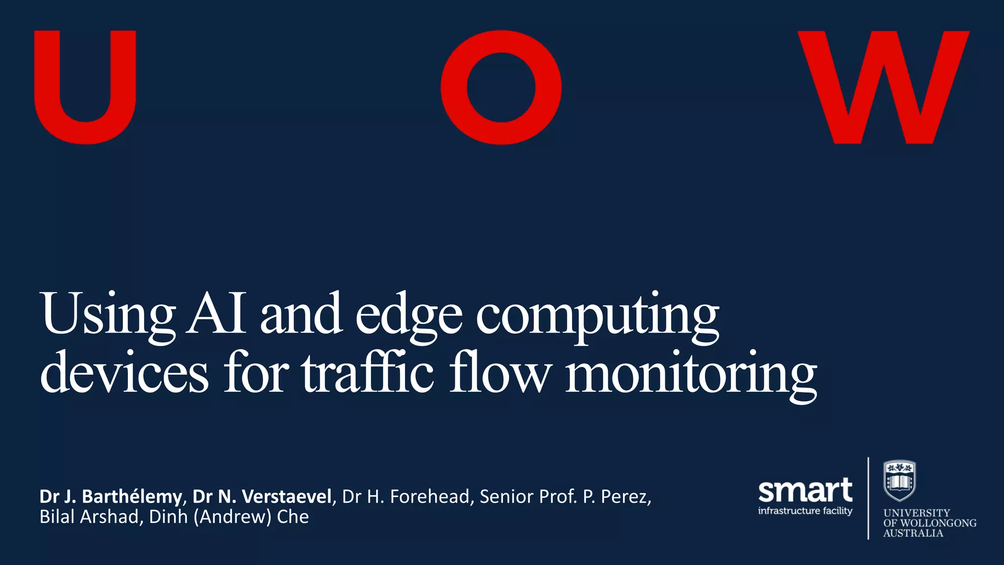 SMART Seminar Series: "Using AI and edge computing devices for traffic flow monitoring ...