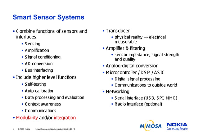 Smart Sensor Architecture 2006 Ppt