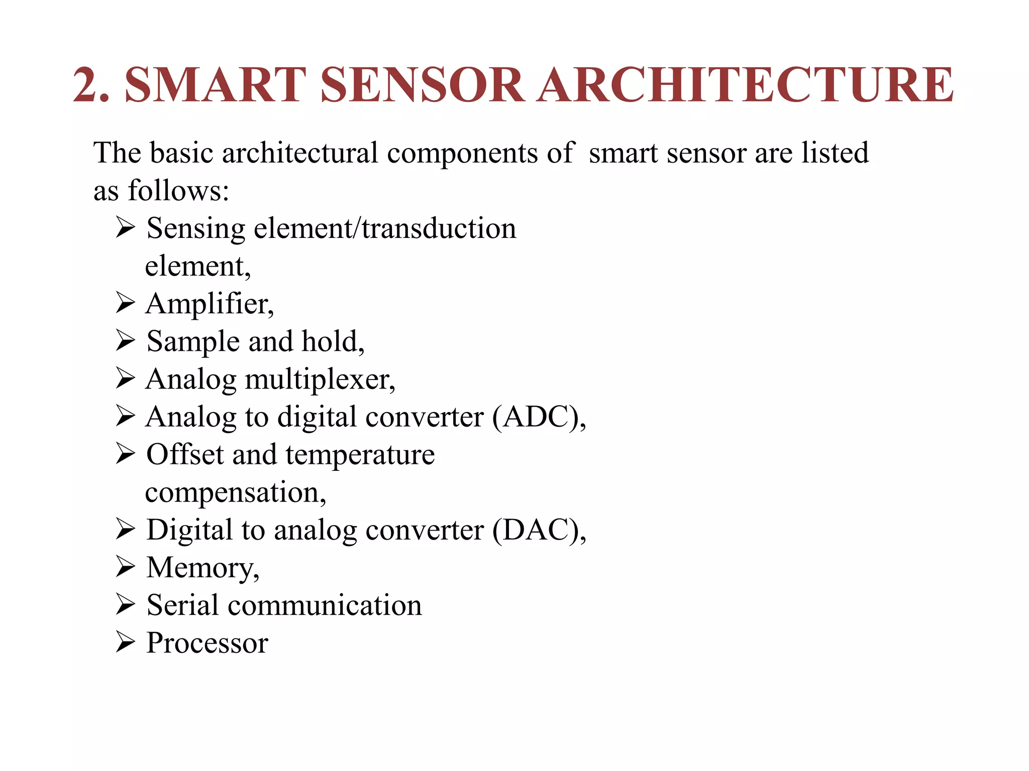 Smart sensors and their Application | PPTX
