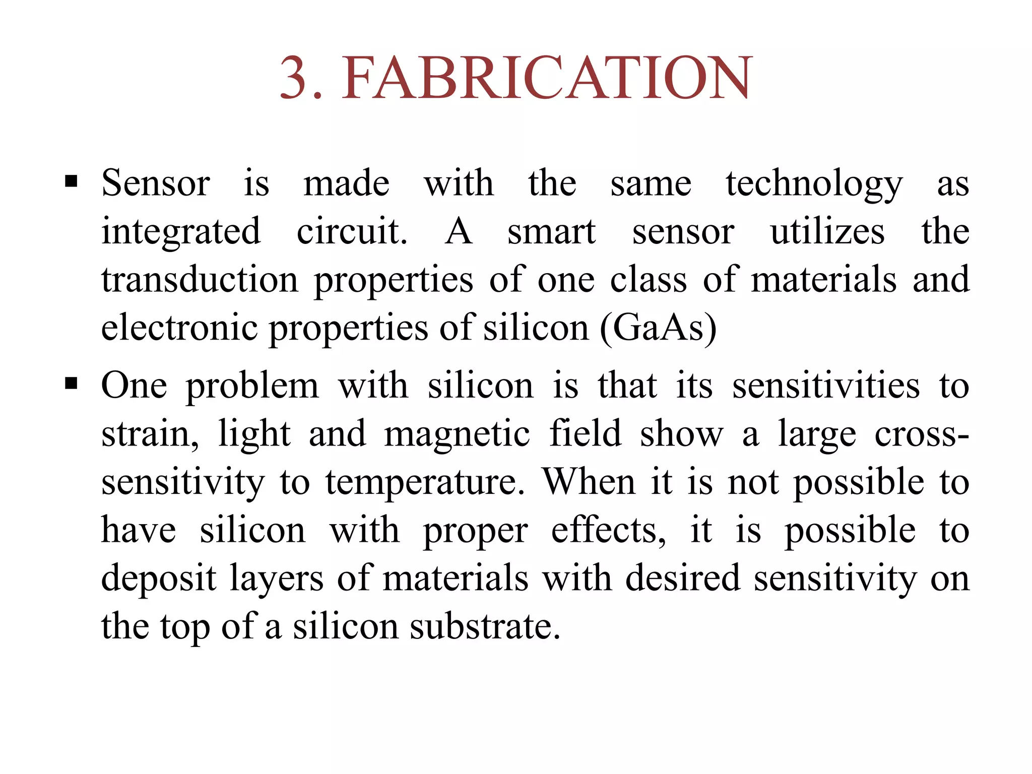 Smart sensors and their Application | PPTX