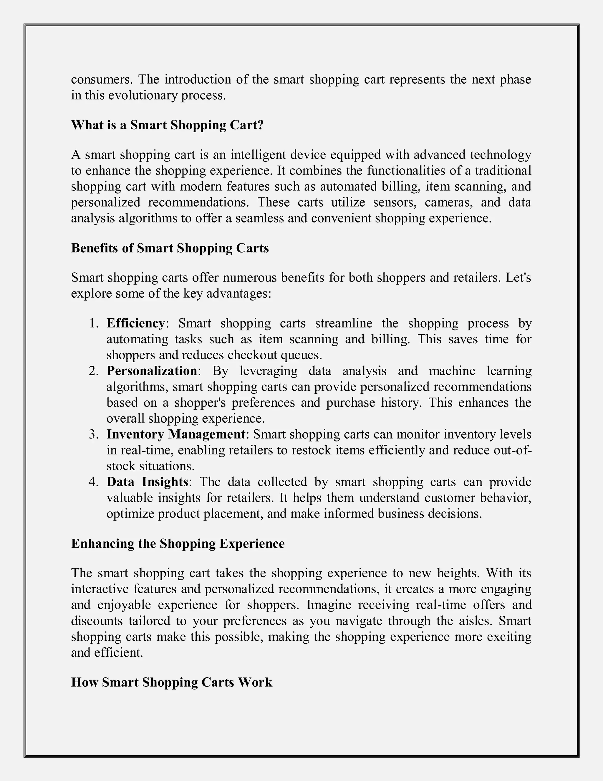 smart shopping cart | PDF
