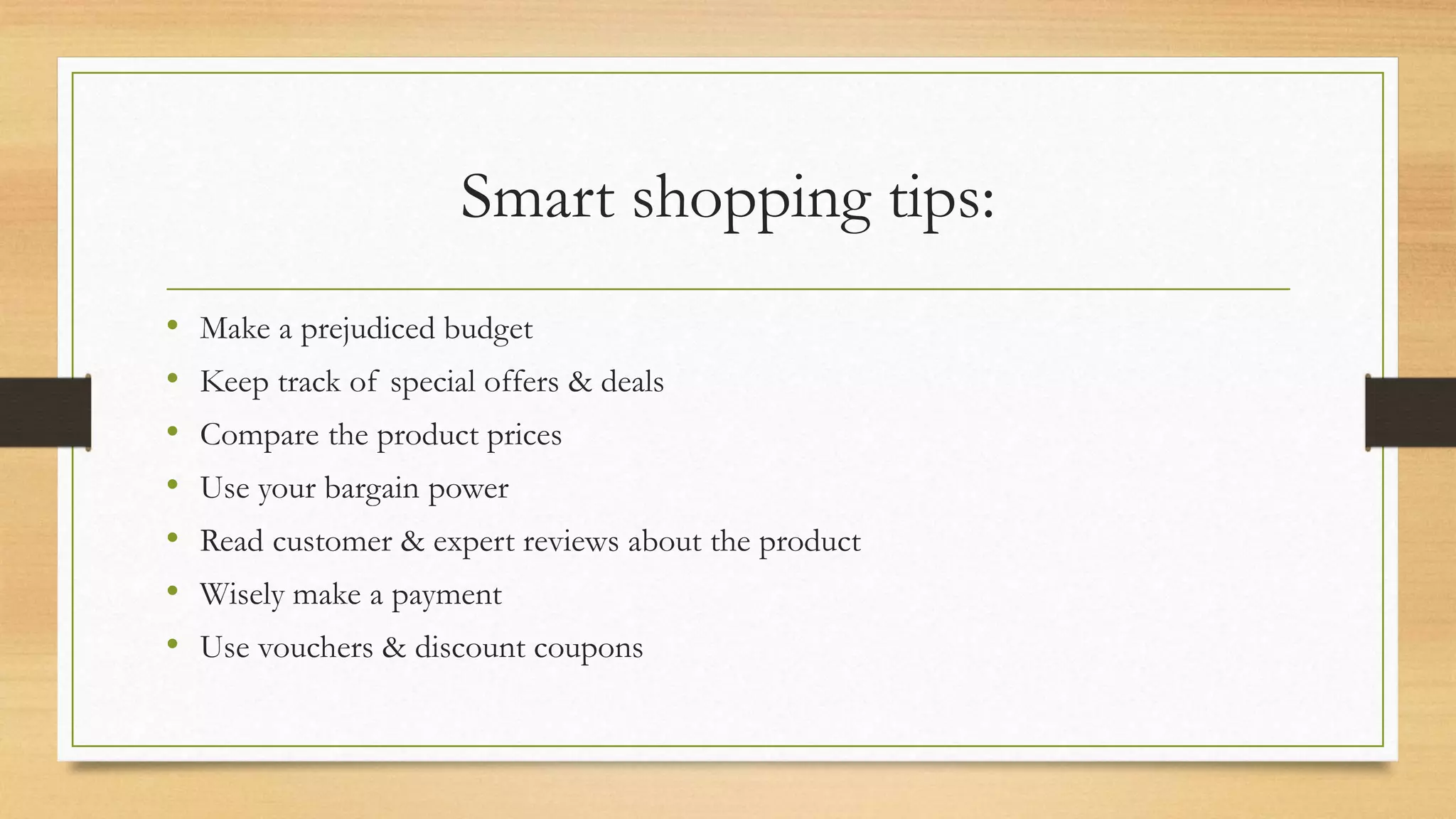 Smart shopping tips | PPTX