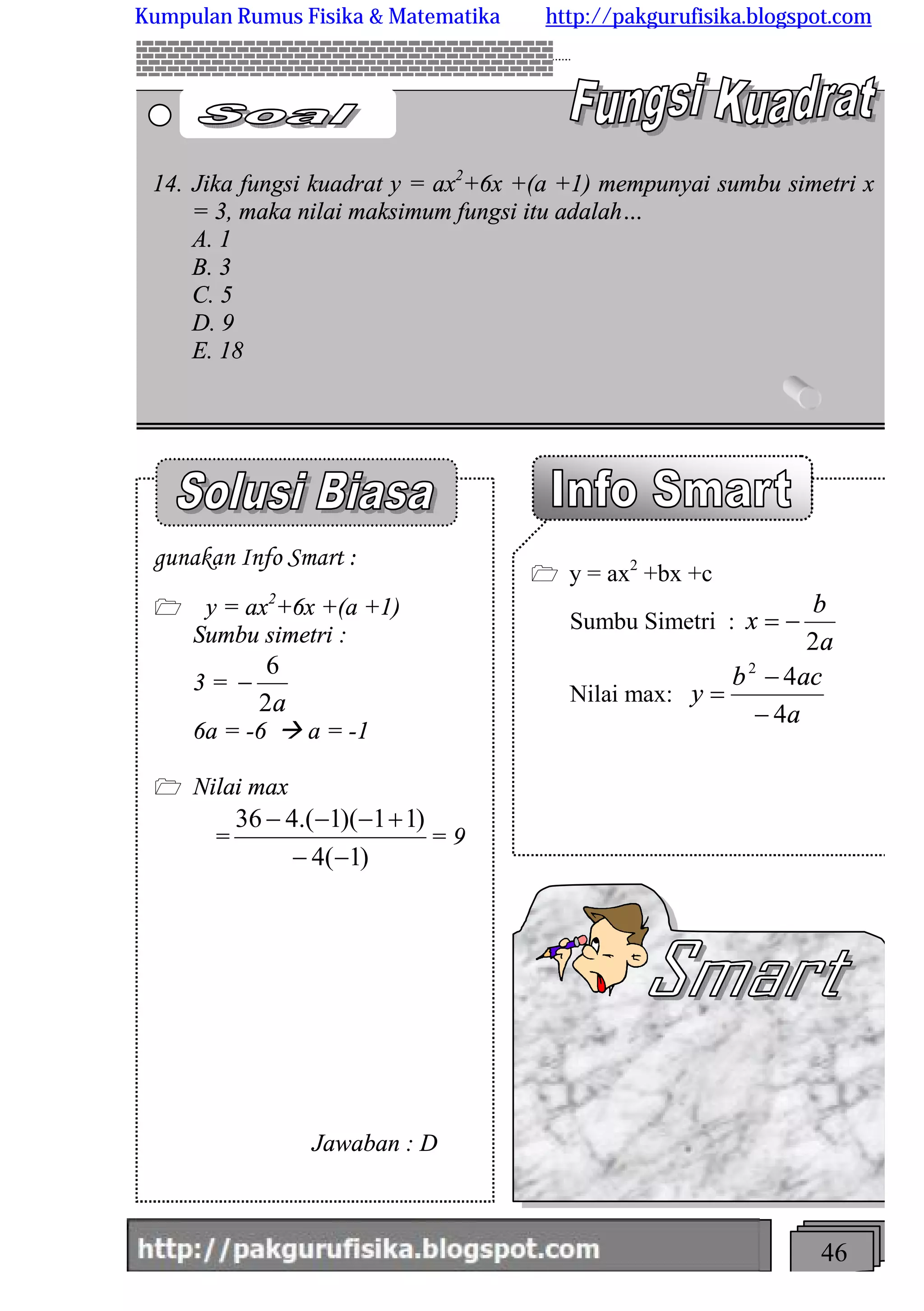 Smart solution fungsi kuadrat | PDF