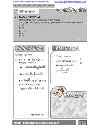 Smart solution fungsi kuadrat | PDF