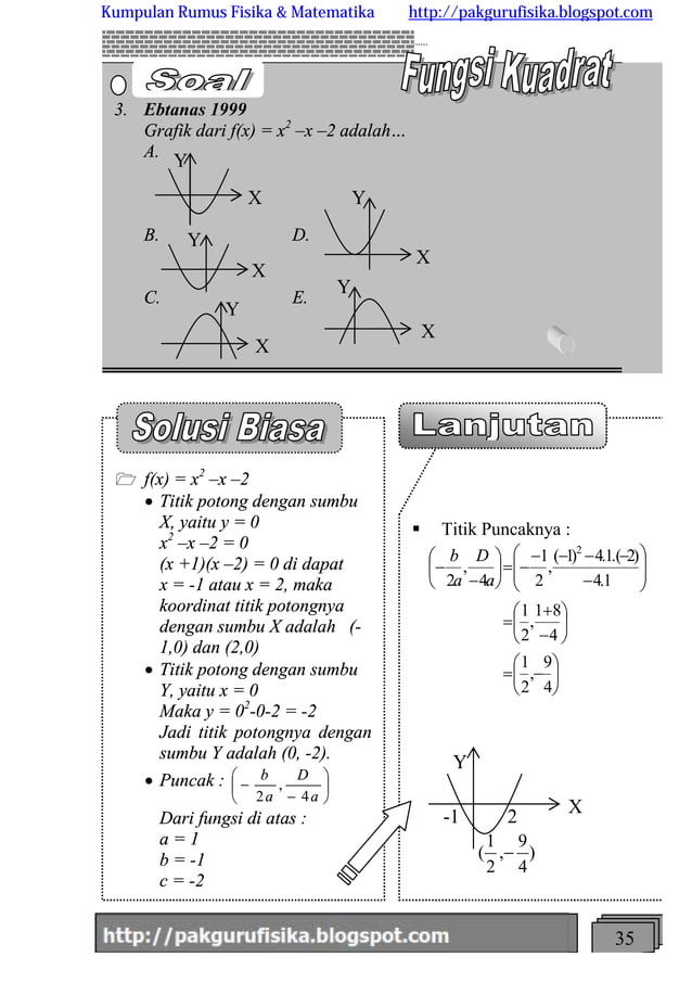 Smart solution fungsi kuadrat | PDF