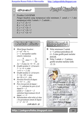 Smart solution fungsi kuadrat | PDF