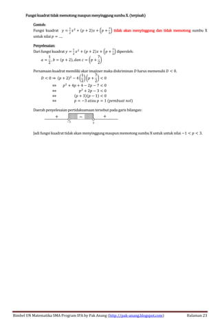 Smart solution un matematika sma 2013 (skl 2.3 diskriminan persamaan kuadrat atau fungsi kuadrat ...