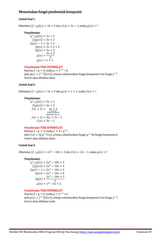 Smart solution un matematika sma 2013 (skl 2.7 fungsi komposisi dan ...