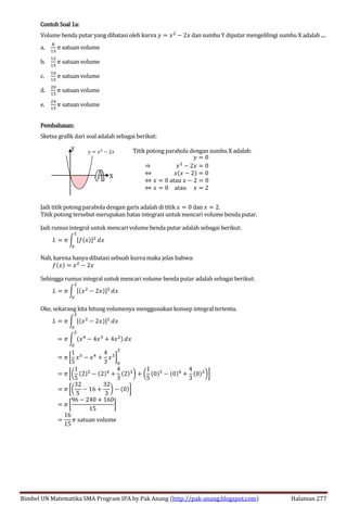 Smart solution un matematika sma 2013 (skl 5.4 aplikasi integral (luas daerah dan volume benda ...