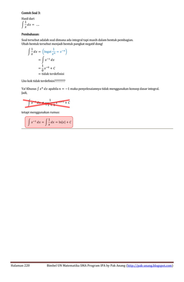 Smart solution un matematika sma 2013 (skl 5.3 integral tak tentu dan integral tertentu fungsi ...
