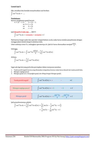 Smart solution un matematika sma 2013 (skl 5 pengayaan integral trigonometri) | PDF