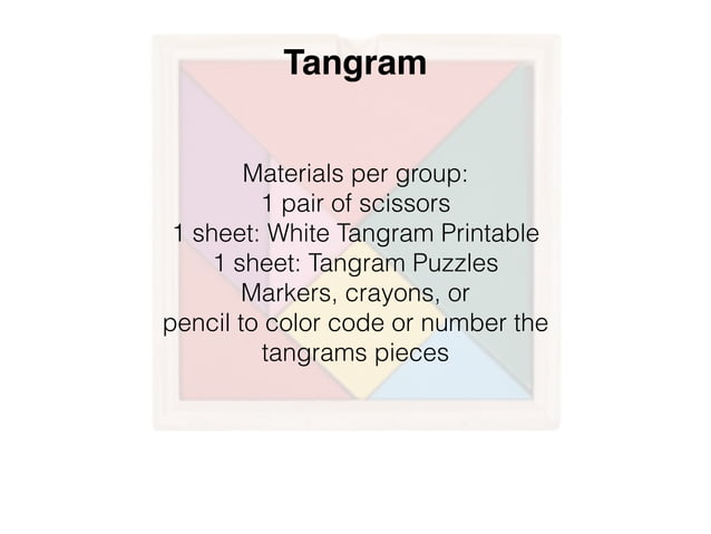 Smart Start Teamwork Edition: Tangrams | PPT