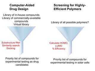 Large-scale computational design and selection of polymers for solar ...