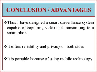 Smart surveillance monitoring system using raspberry pi and | PPTX