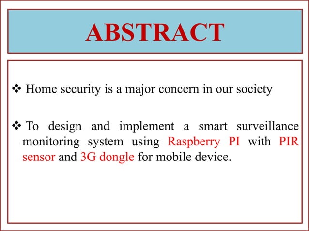 Smart Surveillance Monitoring System Using Raspberry Pi And Ppt