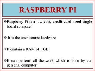 Smart surveillance monitoring system using raspberry pi and | PPT