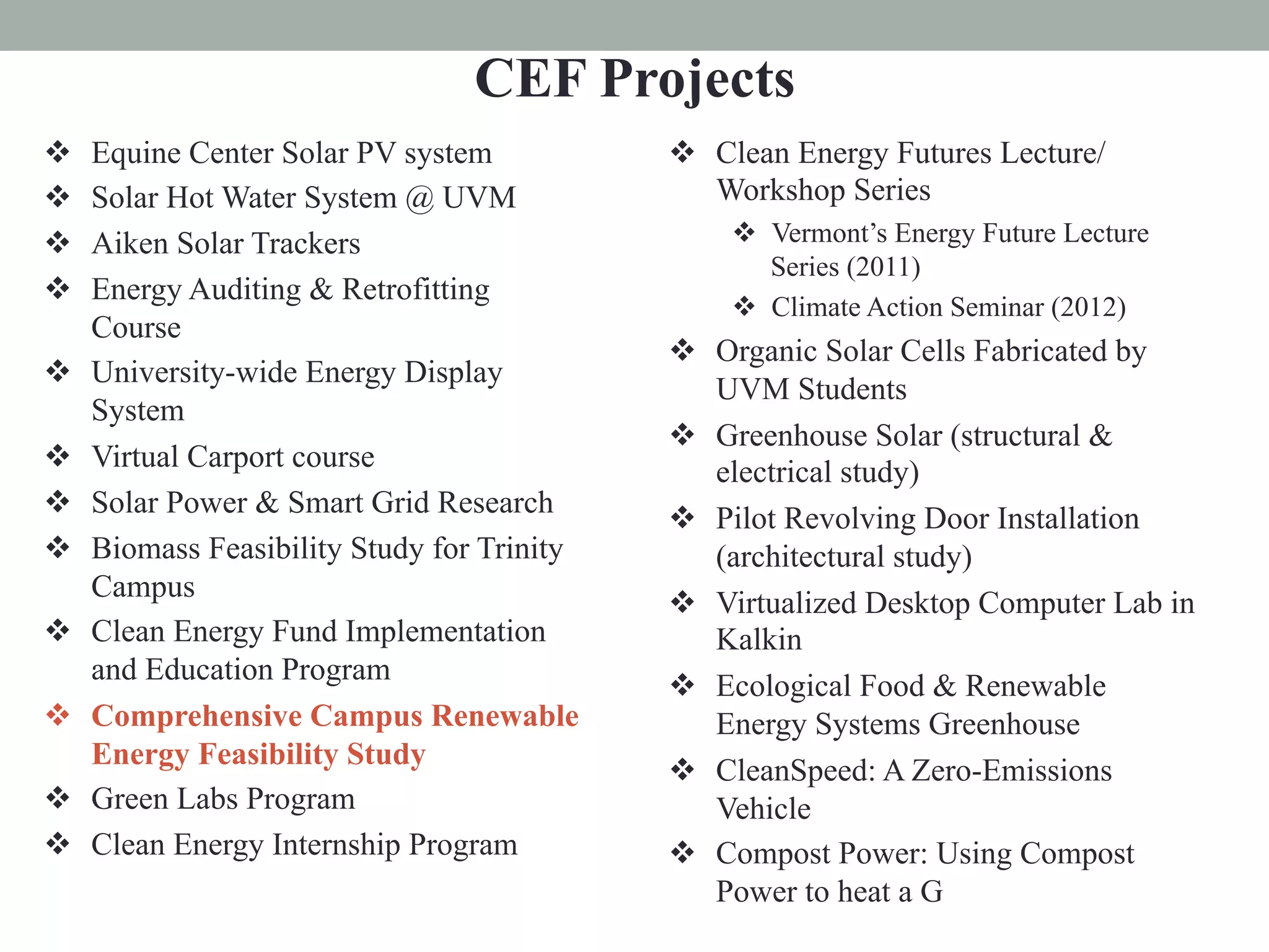 UVM's Comprehensive Renewable Energy Feasibility Study | PDF