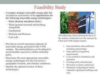 UVM's Comprehensive Renewable Energy Feasibility Study | PPT