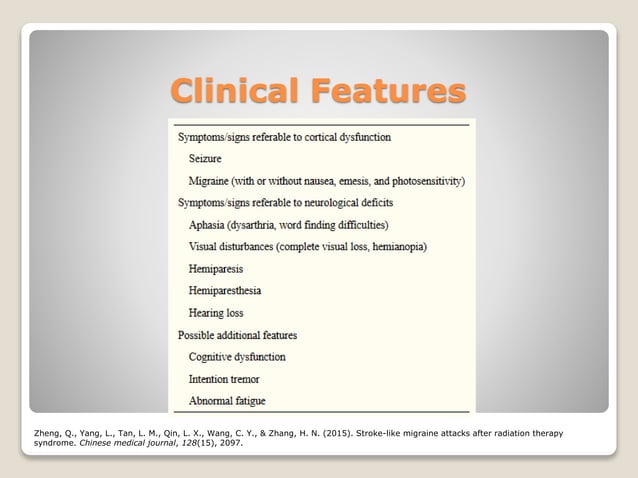 Stroke-like Migraine Attacks after Radiation Therapy (SMART) Syndrome ...