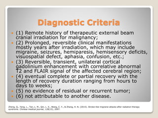 Stroke-like Migraine Attacks after Radiation Therapy (SMART) Syndrome ...