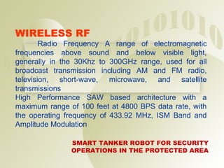 Smart tanker robot for security operations in the protected area with ...