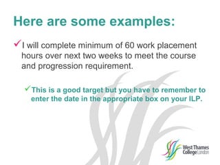 SMART target setting for West Thames College students | PPT