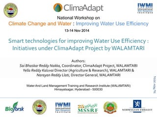 Smart technology for Water Use Efficiency ClimaAdapt | PPT