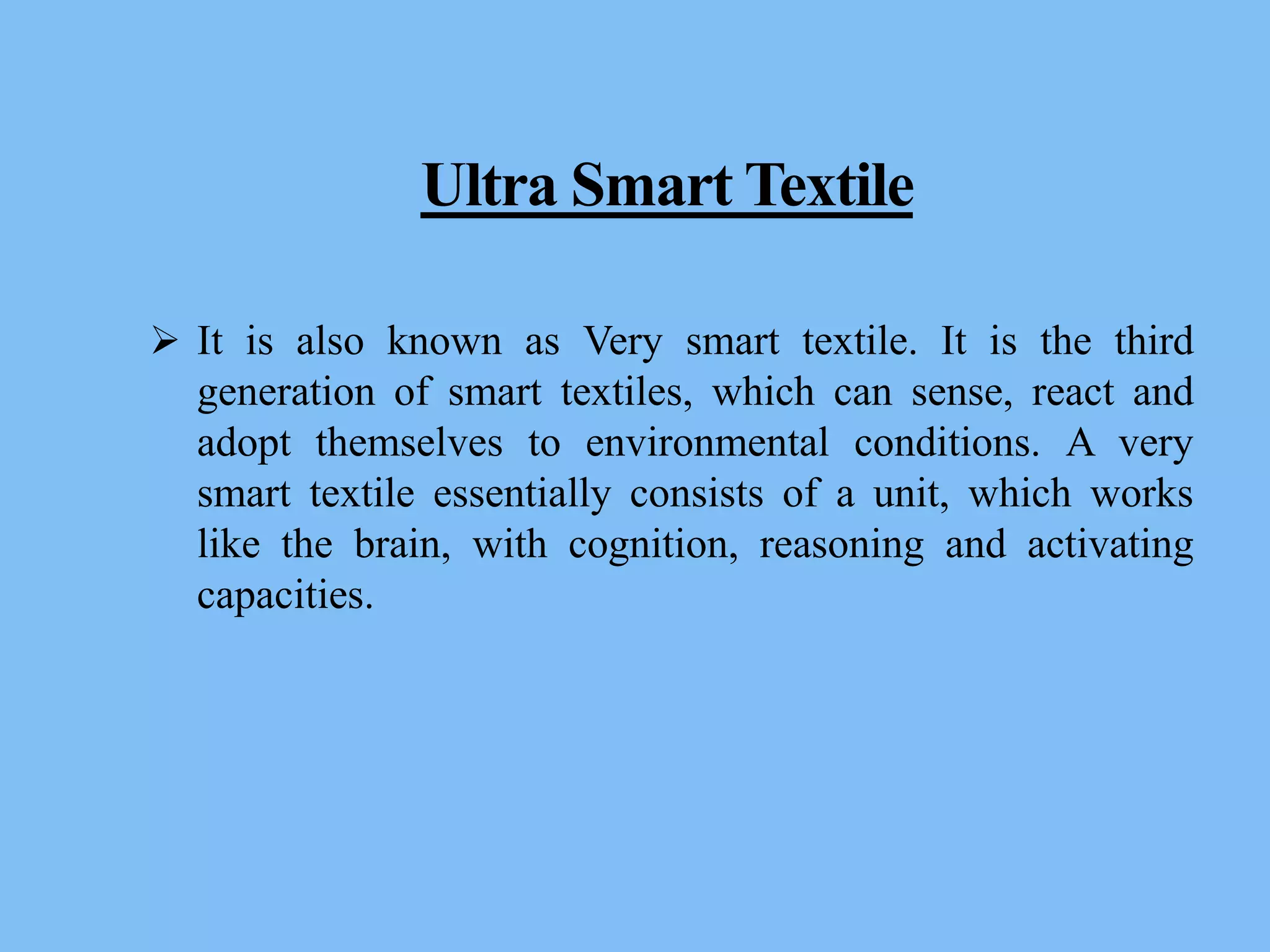 Smart textile | PPTX
