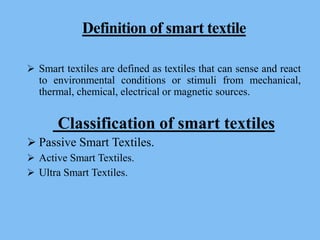 Smart textile | PPTX