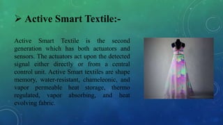 Presentation Topic:- Smart Textile | PPTX