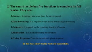 Presentation Topic:- Smart Textile | PPTX