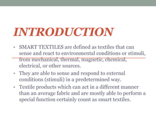 Abhi Rana)Smart Textiles | PPTX | Wearable Technology | Consumer ...
