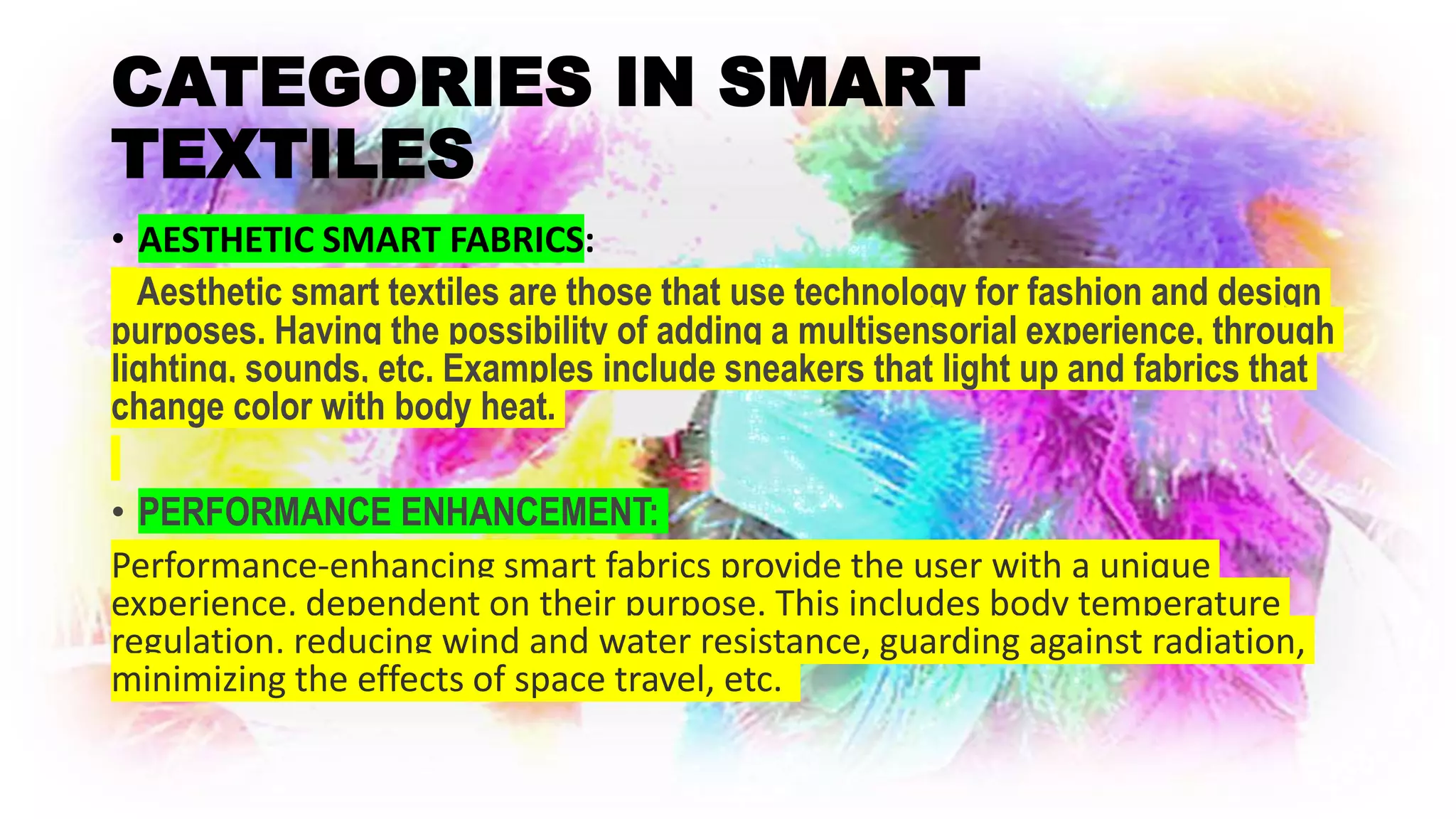 SMART TEXTILES.pptx | Wearable Technology | Consumer Electronics