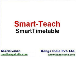 Smart timetable for creation/modification of timetables | PPT