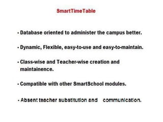 Smart timetable for creation/modification of timetables | PPT