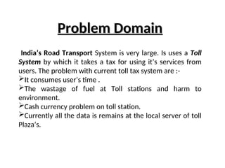 SMARTtoll System using IoT [Autosaved].ppt