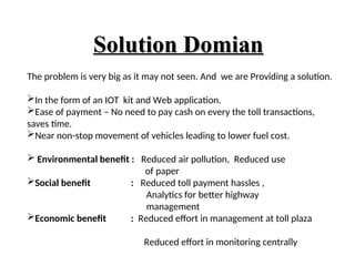 SMARTtoll System using IoT [Autosaved].ppt