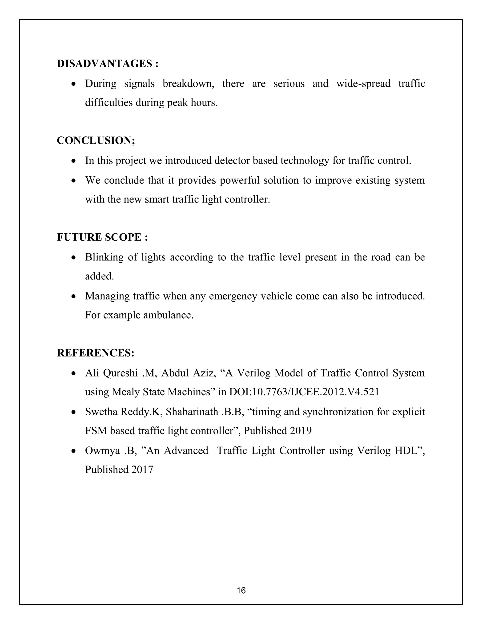Smart traffic light controller using verilog | PDF