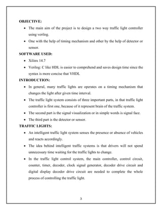 Smart traffic light controller using verilog | PDF