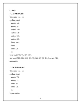 Smart traffic light controller using verilog | PDF