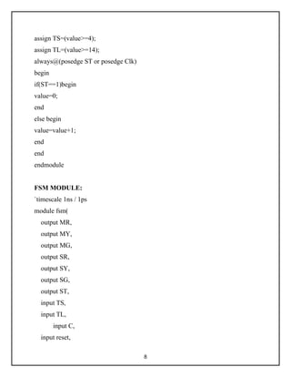 Smart traffic light controller using verilog | PDF