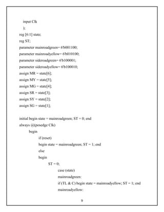 Smart traffic light controller using verilog | PDF